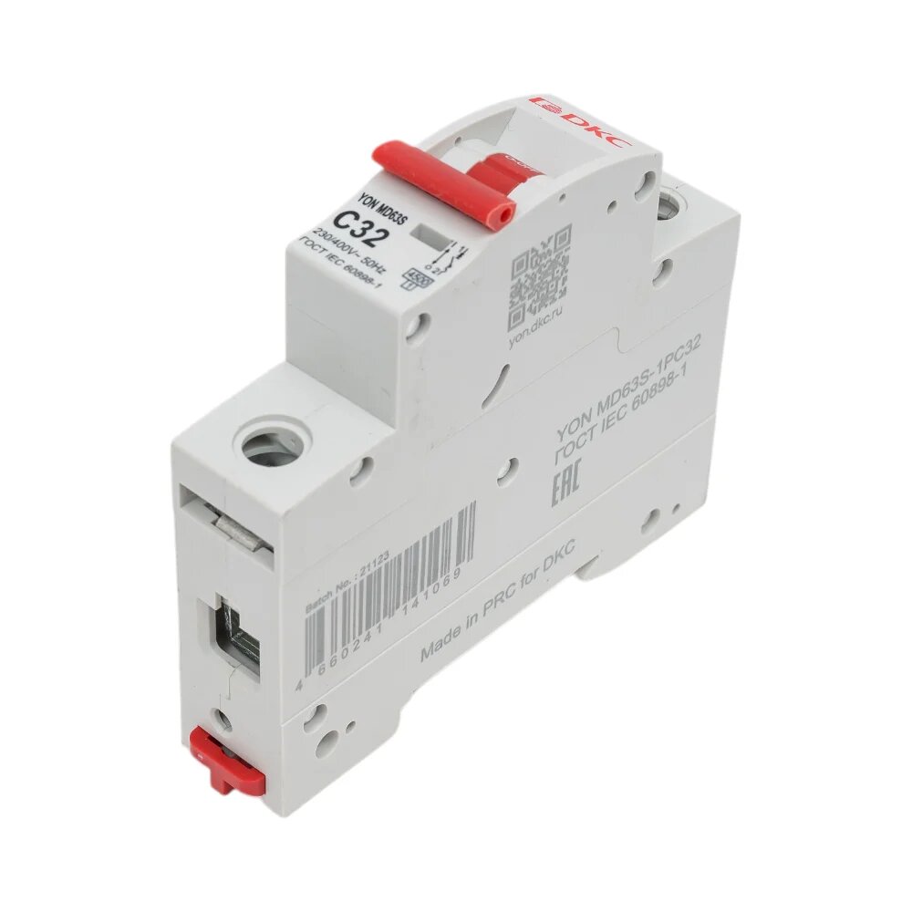 Автоматический выключатель модульный DKC YON max типа MD63S, 4,5кА, 1 полюс, хар ка C, 32А 1 шт MD63S 1PC32 MD63S-1PC32