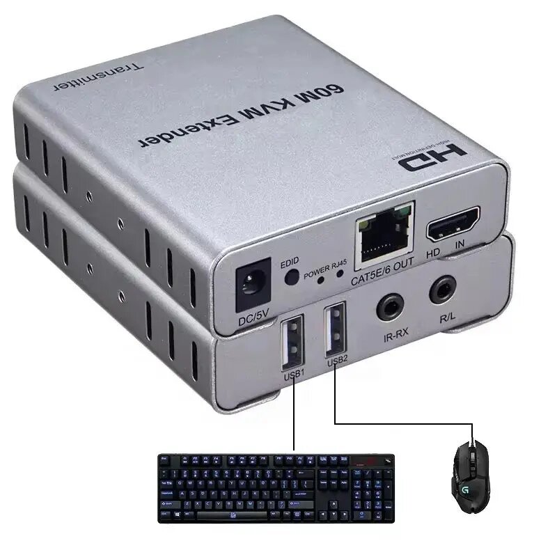 KVM-удлинитель HDMI совместимый 60м EU Plug