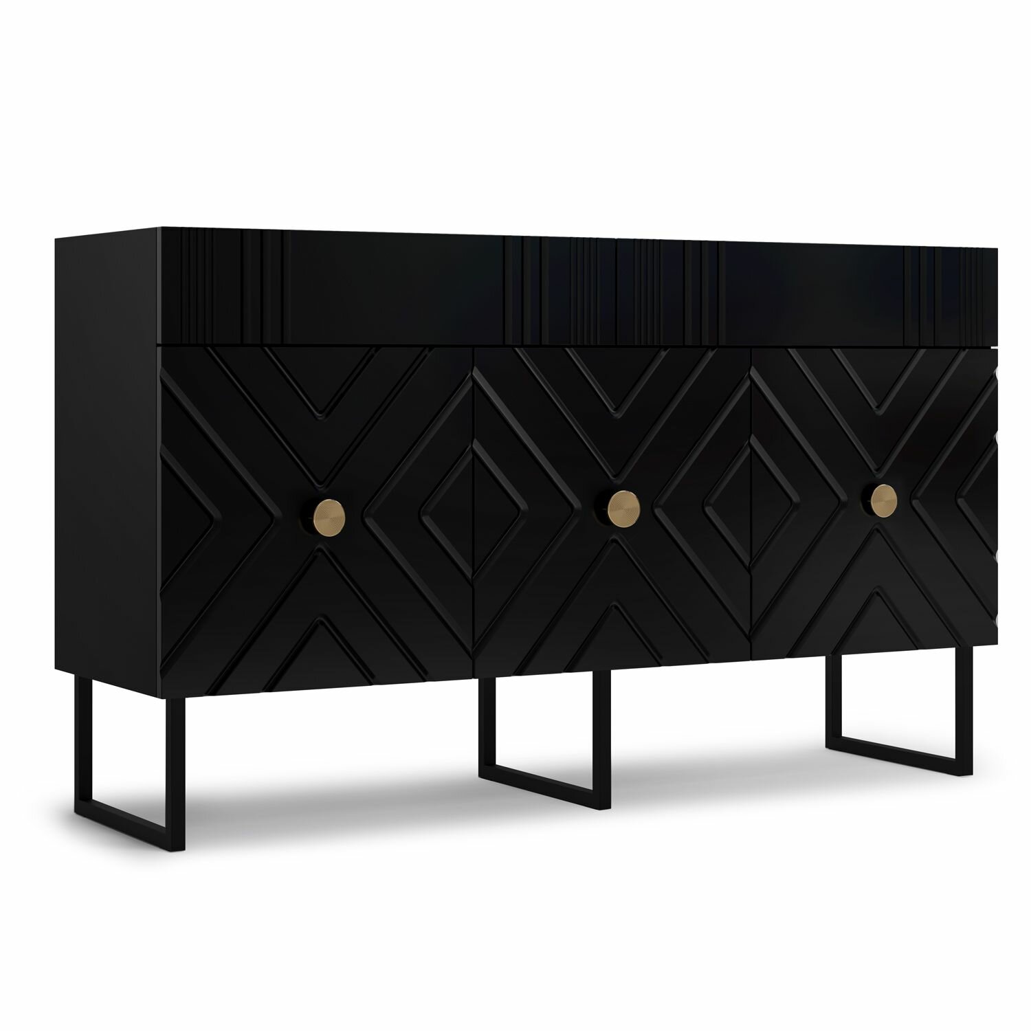 Марсель Комодино Черный, Креатель, Глянец черный (Кураж)