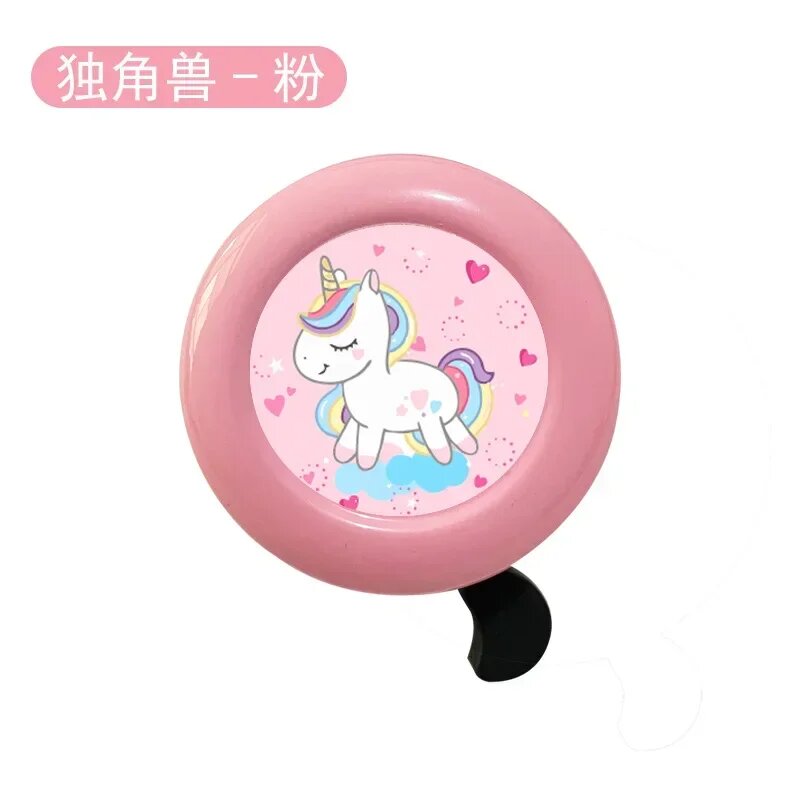 Велосипедный звонок детский мультяшный Розовый, Pink Unicorn