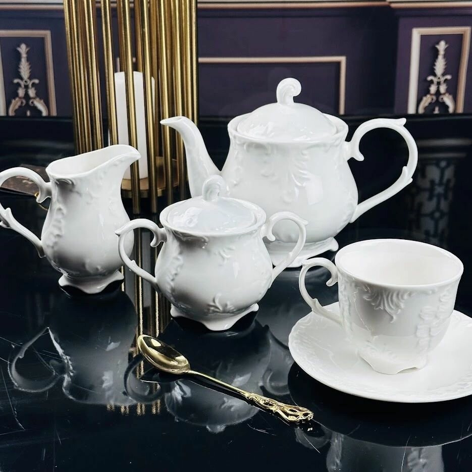 Чайный сервиз на 6 персон 14 предметов Lenardi Аврора 200мл фарфор