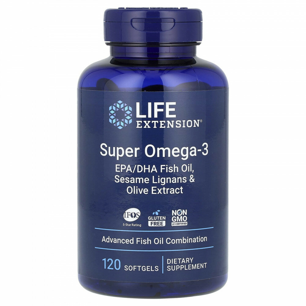 Life Extension, Super Omega-3, 120 мягких таблеток