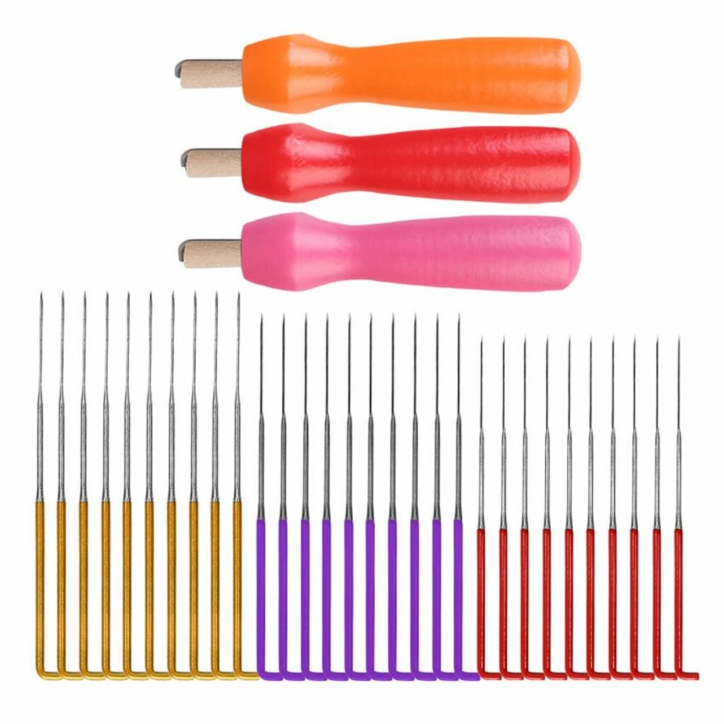 Набор игл для валяния с ручкой валяния, поделки из шерсти своими руками начинающих