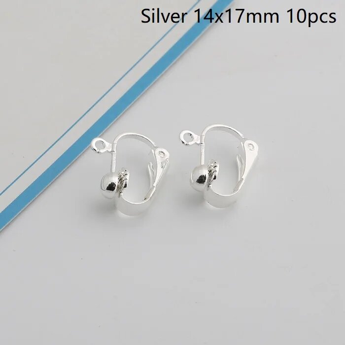 Медные клипсы для ушей Celadon, 10 шт. Silver