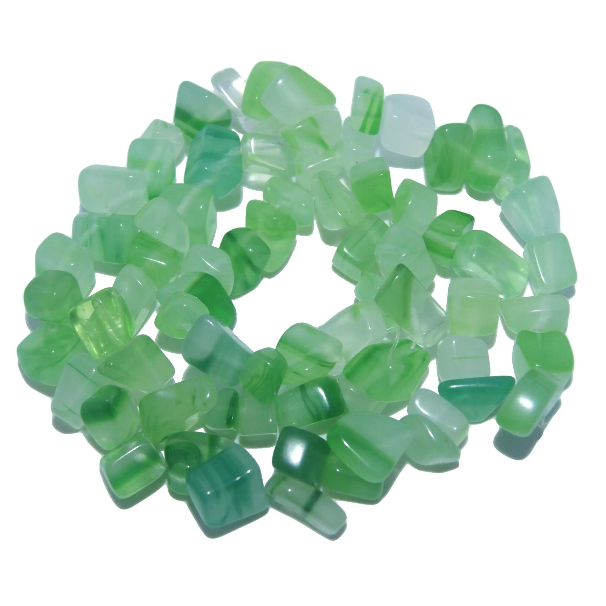 Бусины из лазурита, агата и кварца 5-8 мм SYSRXLR Изумрудный, Green glass