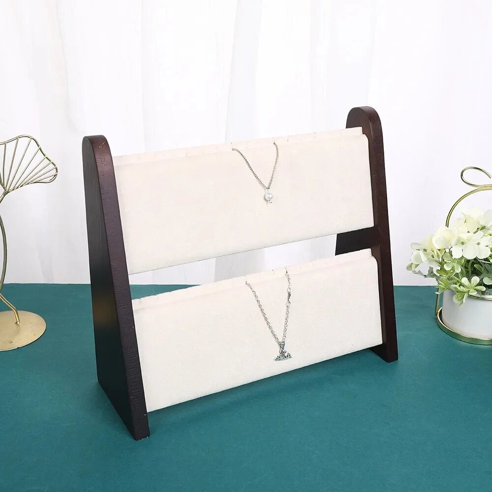 Подставка для ожерелий, трехслойная, цвет черный орех