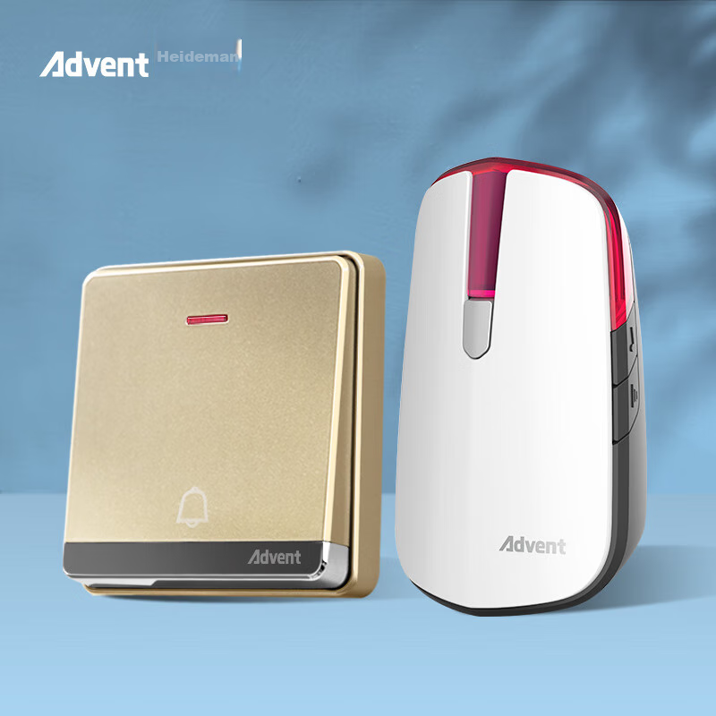 Advent F86-681PR Doorbell, Self-Powered Wireless Doorbell, Waterproof Home Call Button