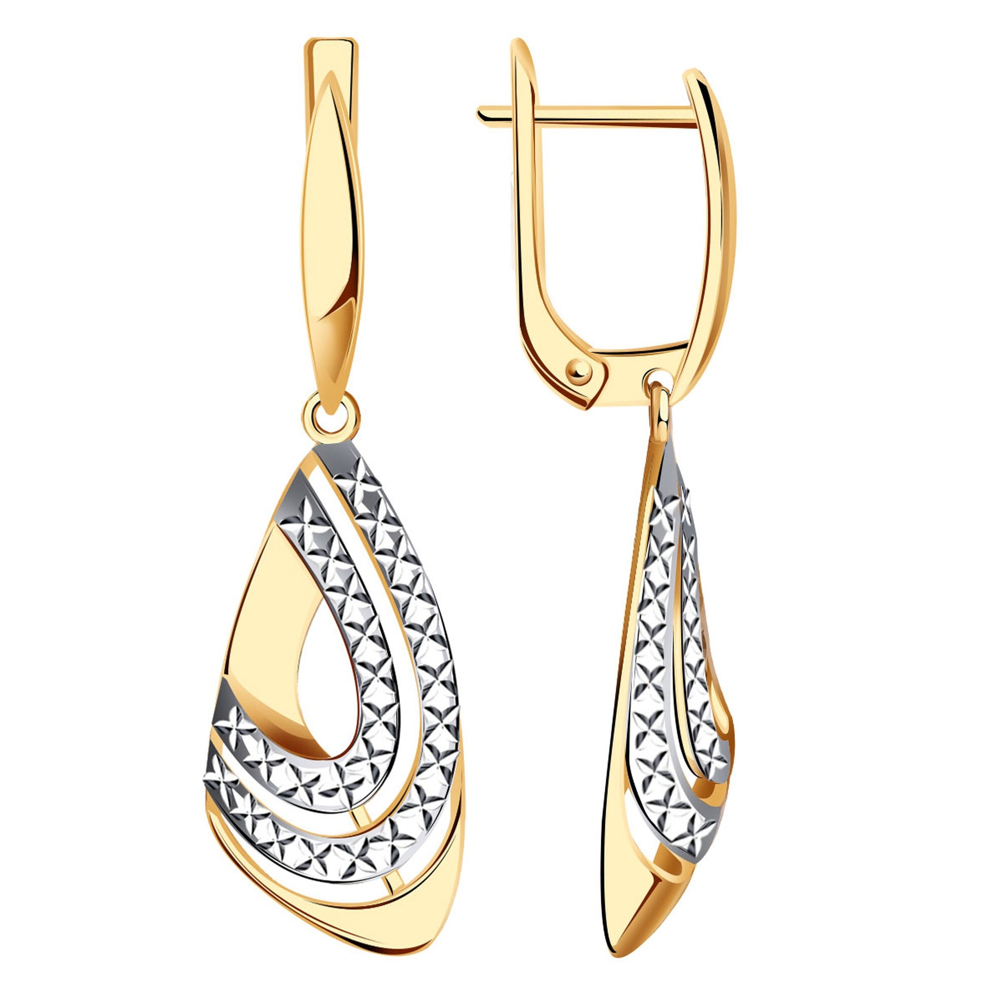Серьги Diamant online, красное золото, 585 проба
