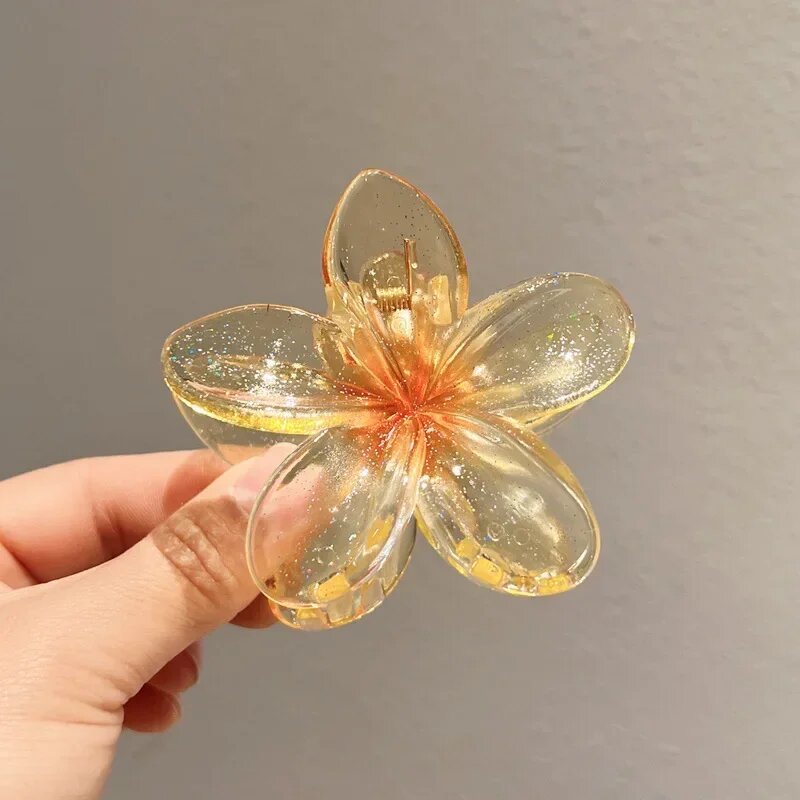 Блестящий цветок заколка-краб для волос 8cm
