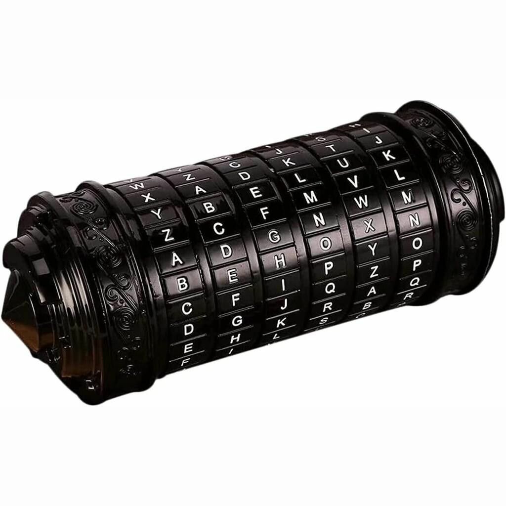 Металлическая шкатулка головоломка Криптекс Код Да Винчи - Черный