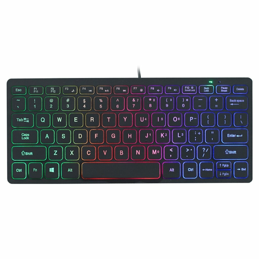 Corded Keyboard with Comfortable 78Keys Translucent Keycaps Space Saving for Dorms and Workspaces
