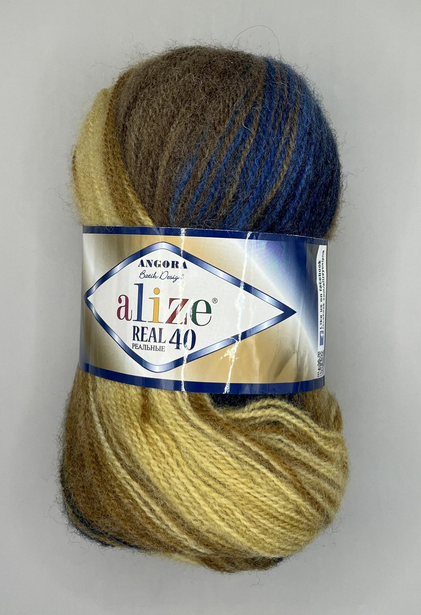 Два мотка пряжи Alize ANGORA REAL 40 BATIK , цв.6534,40% ангора,60% акрил ,100 г-480 м ,2шт.