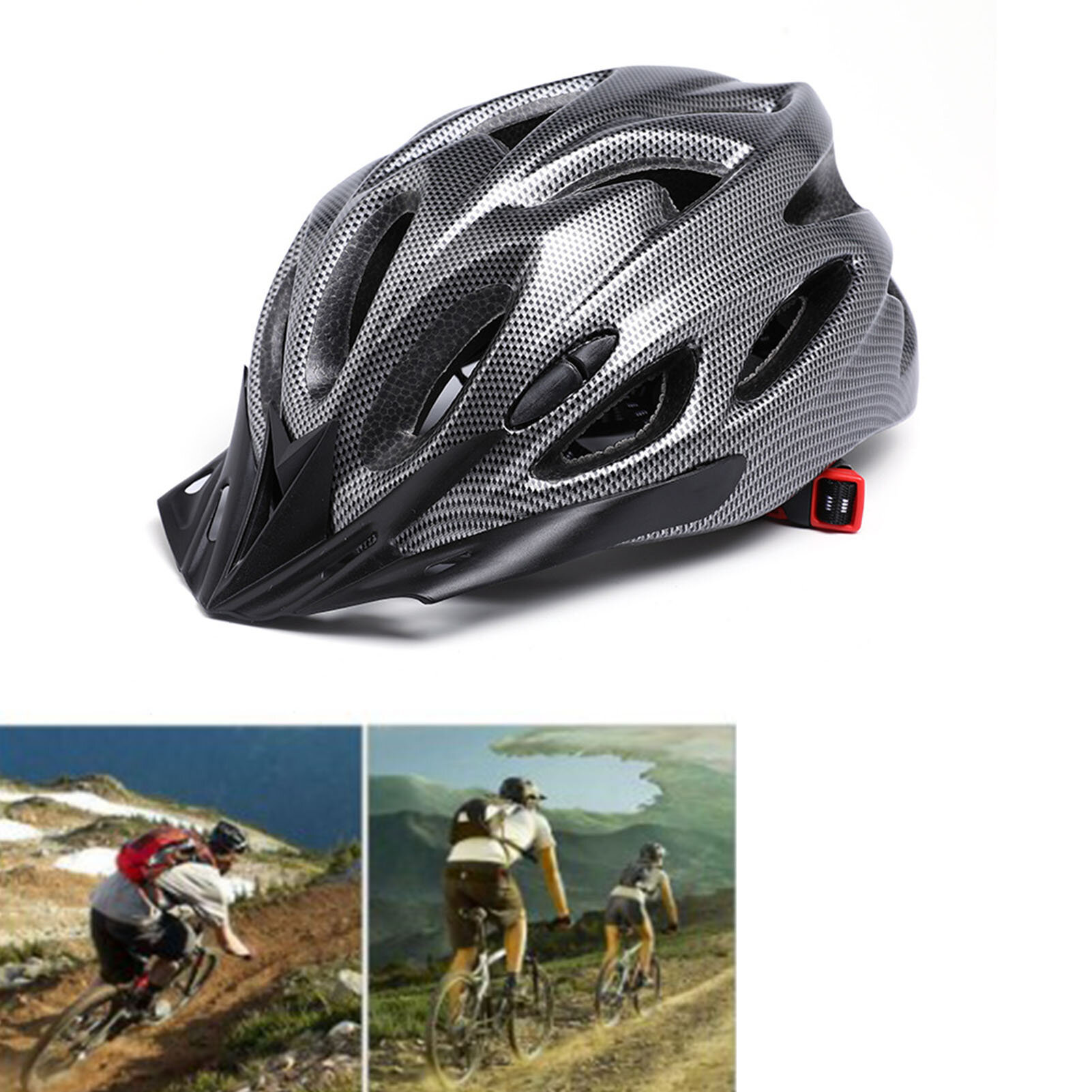 Велосипедный шлем, защита головы, защитный шлем, EPS, ПК, аксессуар для езды на велосипеде для мужчин и женщин, черный из углеродного волокна