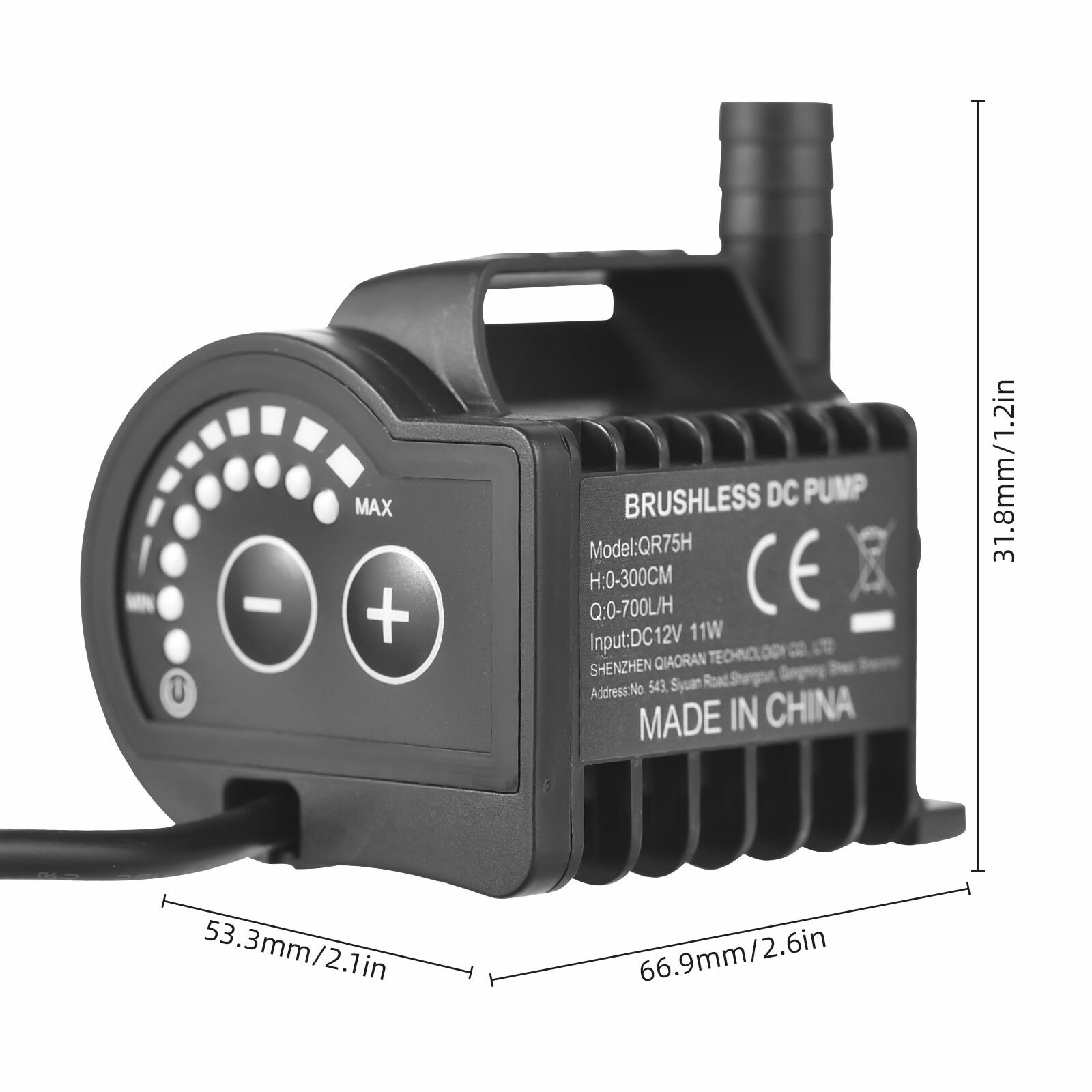 Насос 12V 0-700л/ч 0-9.8ft — фото 1
