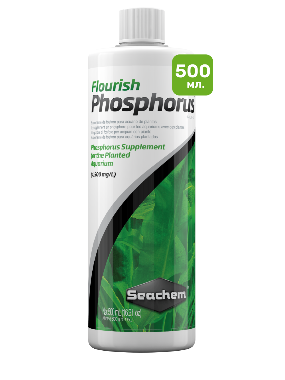 Добавка фосфата калия Seachem Flourish Phosphorus, 500мл, 2,5мл. на 80л.