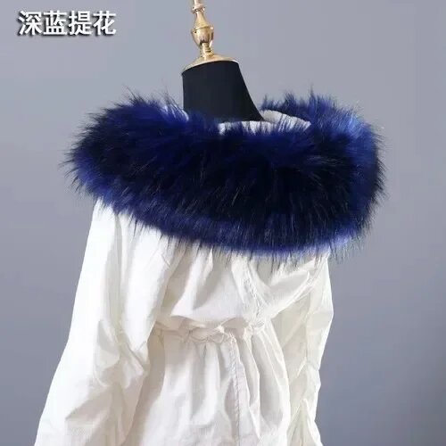 2025 фальшивый мех воротник для женщин мужчин пушистый теплый куртка капюшон декор зимняя мех шарфы одежда аксессуары детские пальто мех украшения,200,18, искусственный мех, полиэстер, полиэстер,