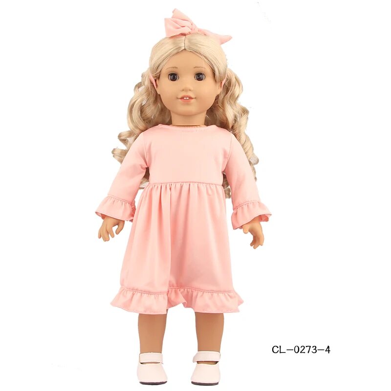 Кукольное платье розового цвета для кукол 43 см CL-0273-4