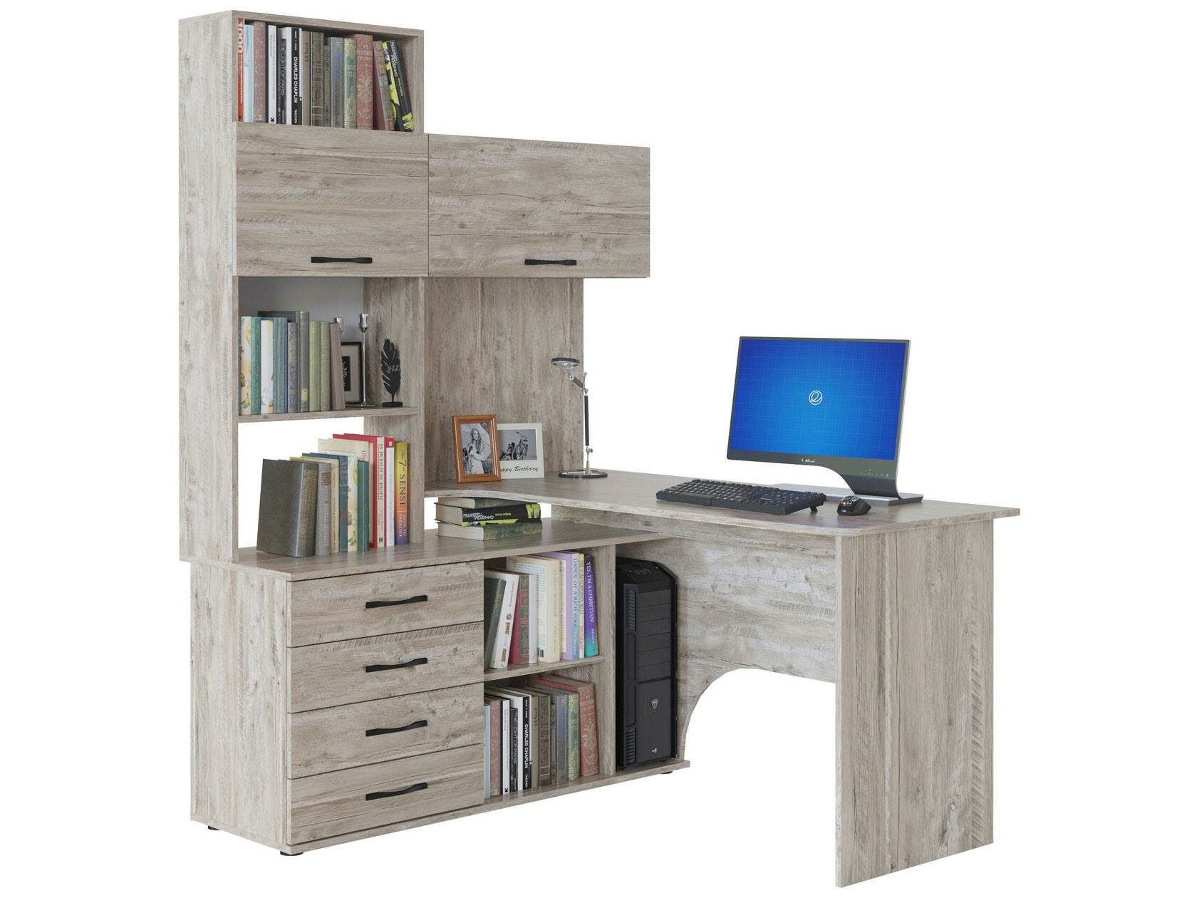 Стол компьютерный Сокол КСТ-14.1Л Левый Дуб Юкон Размеры: Высота 1828мм Глубина 1235мм Ширина 1350мм