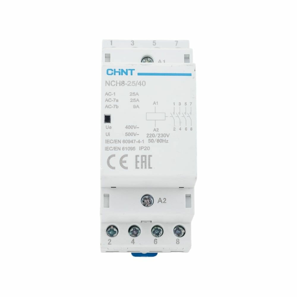 Контактор модульный NCH8-25/40 25А 4НО AC 220/230В 50Гц (R) CHINT 256089