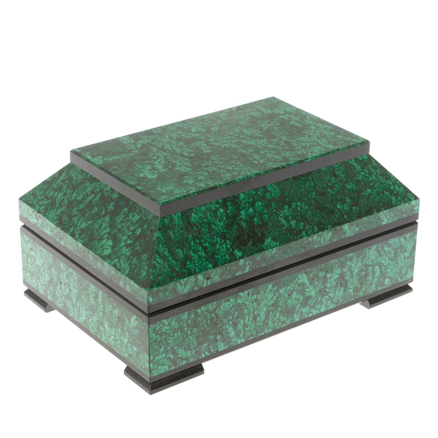 Подарочный ларец "Желание" камень малахит 13х9х6,5 см 121219