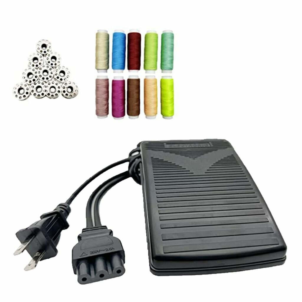 Педали для швейной машины и шнур питания с нитью, 10 шпулек, регулируемая скорость jx2517 lx3817 ls2125 xm2701