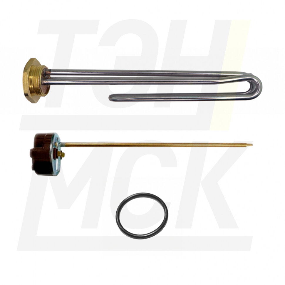 ТЭН 3,0кВт (3000Вт) RCT, резьбовой 42 мм для Ariston, De Luxe, Real, Thermex, под анод М6 + термостат + прокладка, P40330