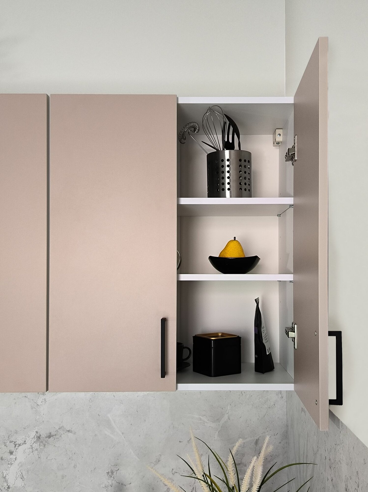 Кухонный гарнитур VITAMIN модульный шкаф двухдверный, навесной, ЛДСП, цвет "Капучино" ширина 60 см.