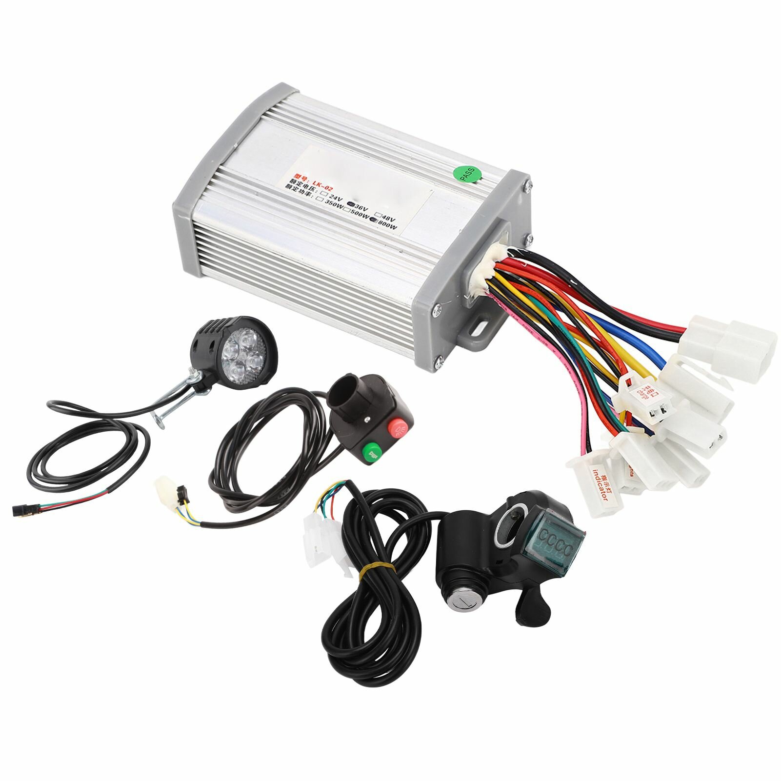 36 В 800 Вт набор щеточных моторов, контроллер, комплект контроллера для электровелосипеда, дроссельной заслонки для большого пальца, руль