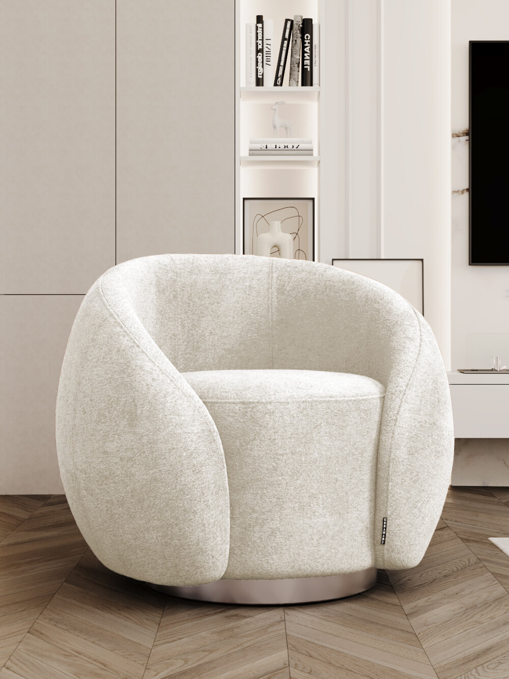 Кресло мягкое в современном стиле ROTONDO на поворотном основании 360