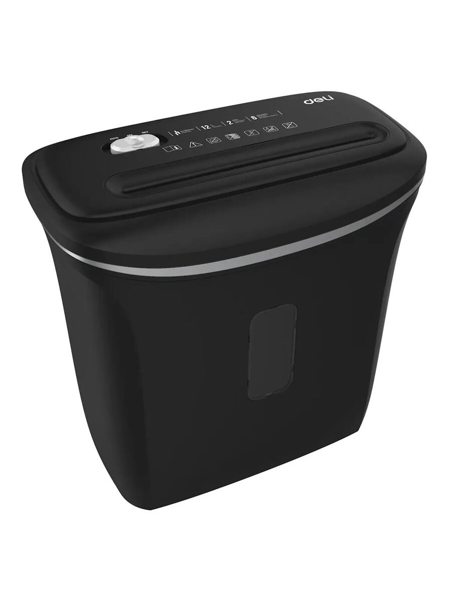 Уничтожитель бумаг Deli E9945 DIN P-4, 6 листов, 12 л, черный