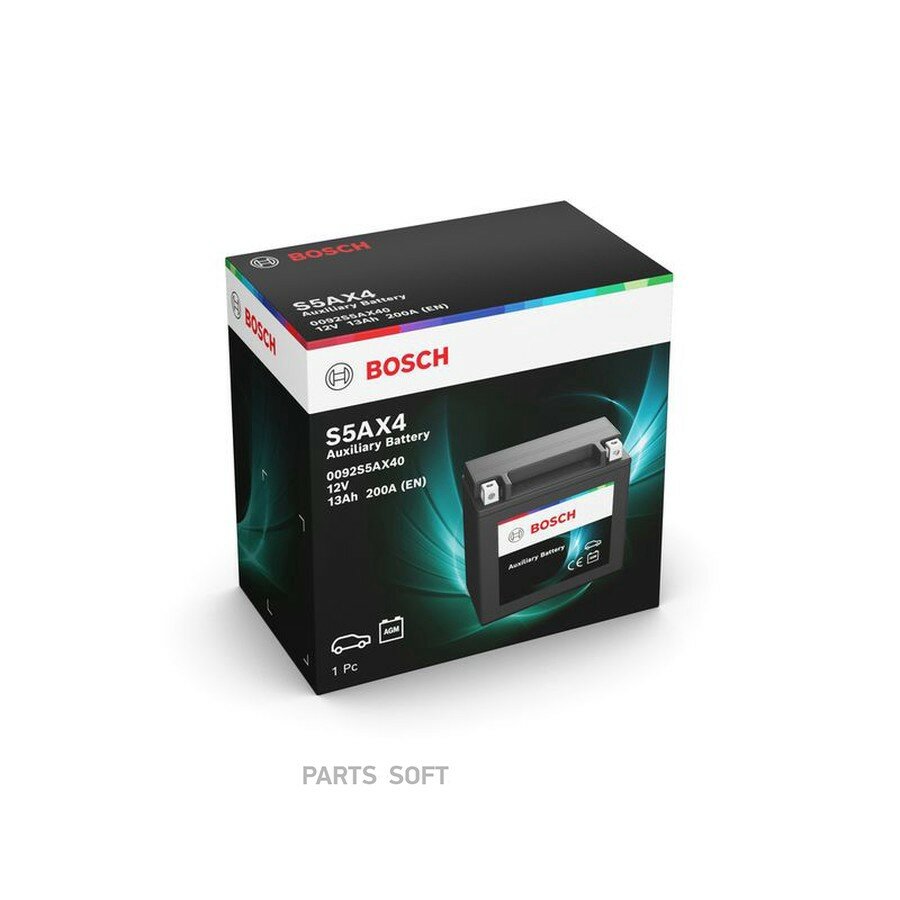 Аккумулятор 13 А/ч 200A (150x90x145) MicroHybrid AGM от официального дистрибьютора, BOSCH, артикул 0092S5AX40