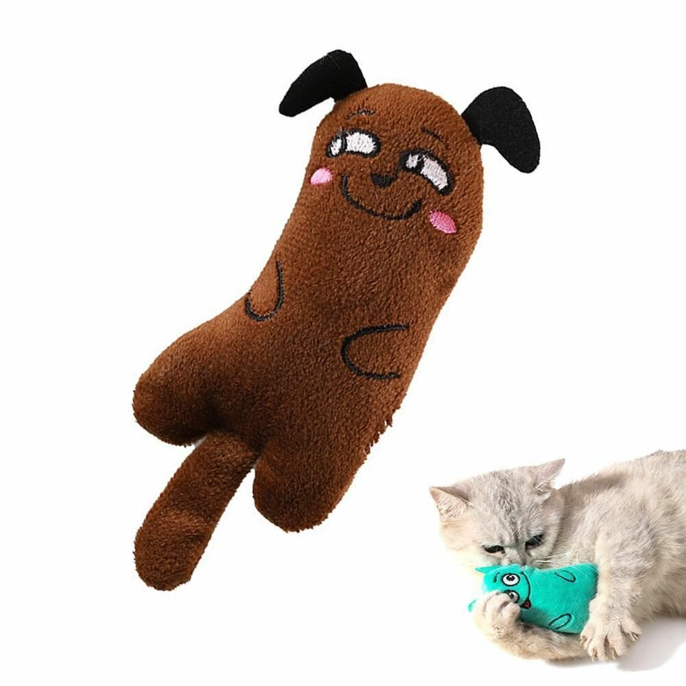 Игрушечная кошка с мультяшным выражением мордочки