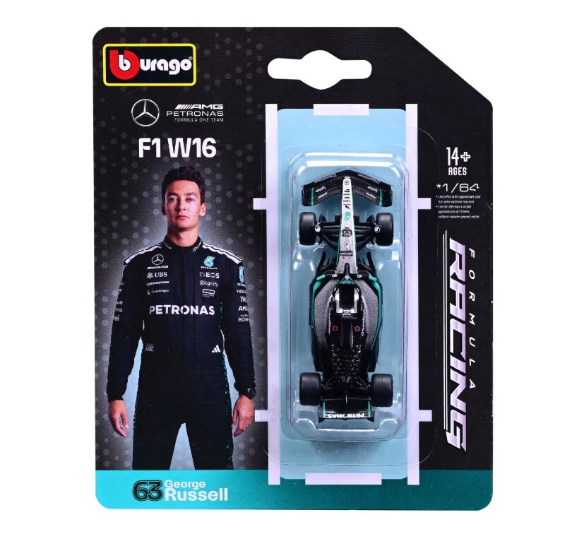 Bburago Mercedes F1 W16 George Russell 1:64 W16-63