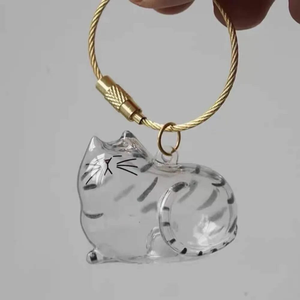 Прозрачная капсула для хранения кошачьей шерсти, пластиковый контейнер-брелок, коллекционный аксессуар для любителей кошек
