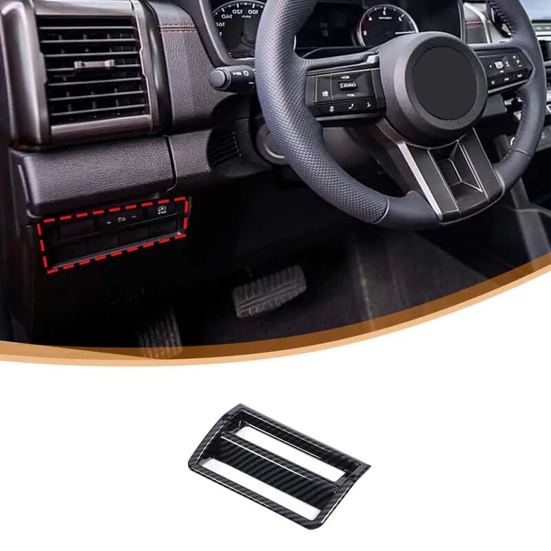 Карбоновый декор оконного переключателя Mitsubishi Triton L200 2023-2024, леворульный