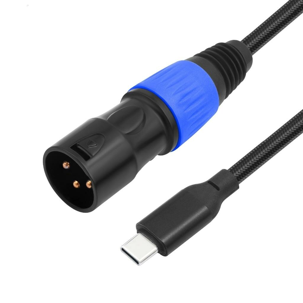 Кабель XLR 3Pin мужской на USB Type C, 2m
