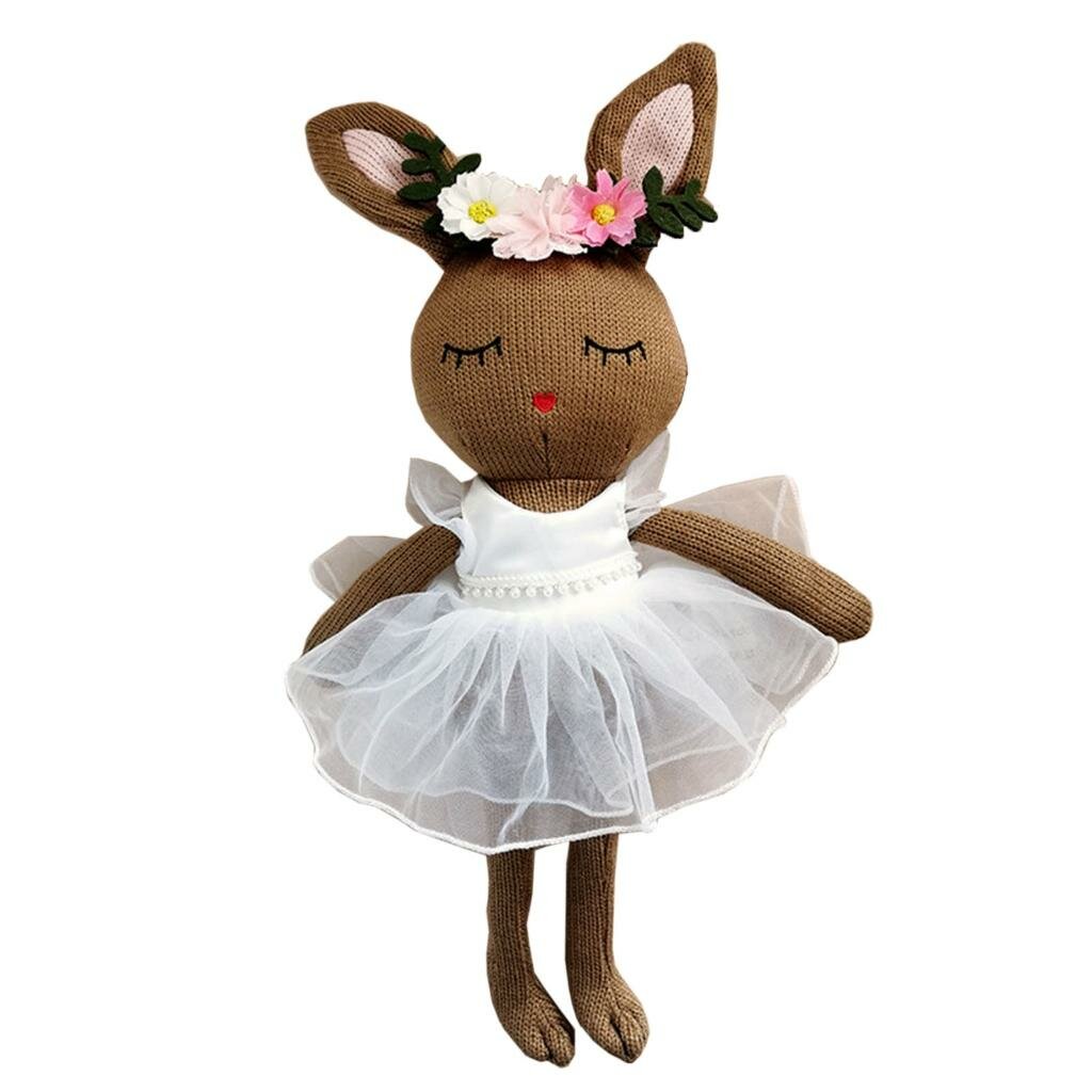 Плюшевый кролик 14 дюймов, вязаная игрушка, Белый