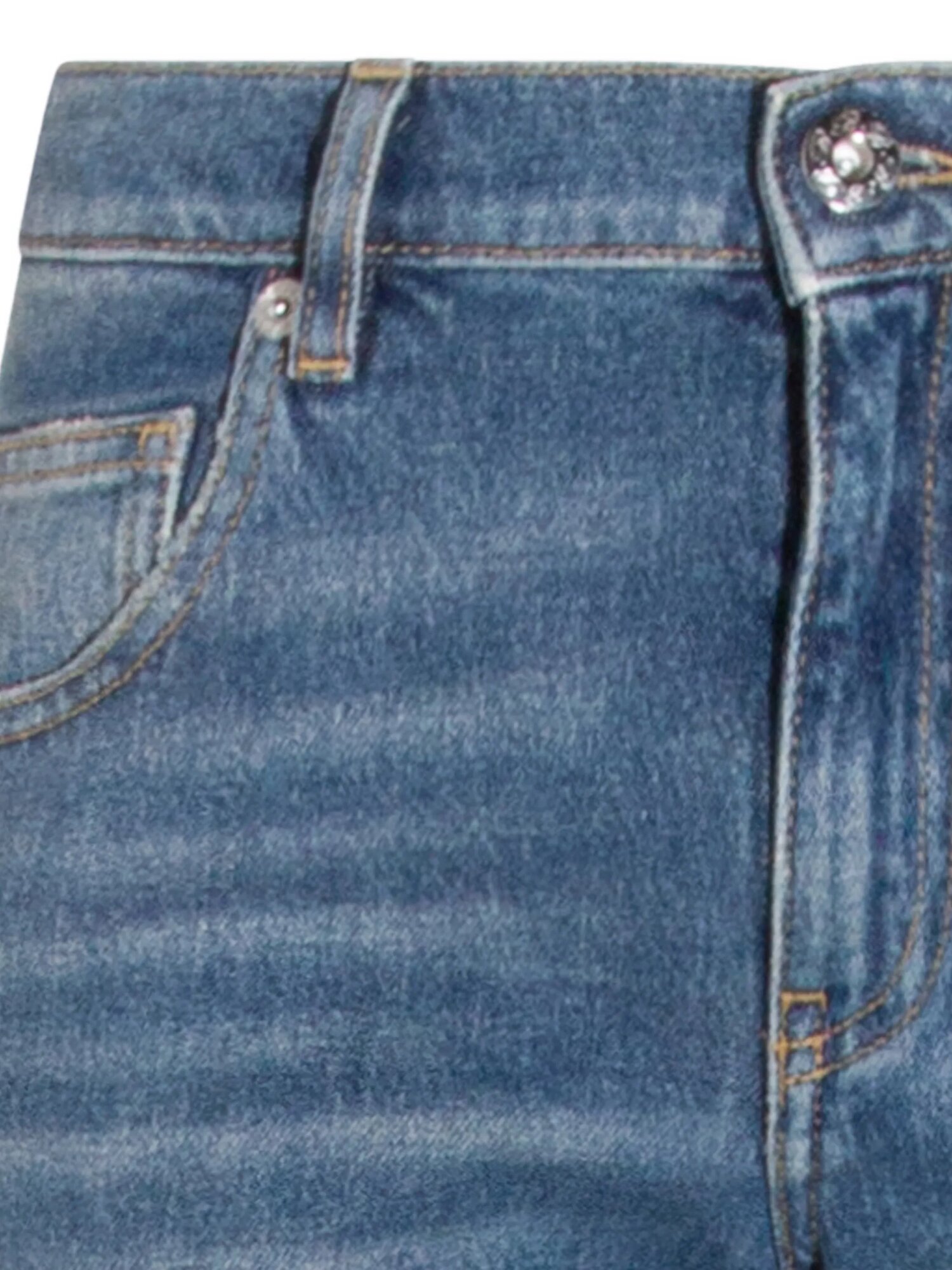 Брюки Blumarine Distressed straight trousers, размер 40, синий — фото 1