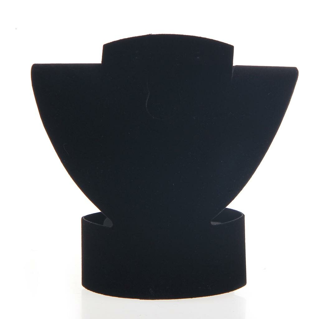 Черно-белая бархатная стойка для сережек и ожерелий, Черный - S