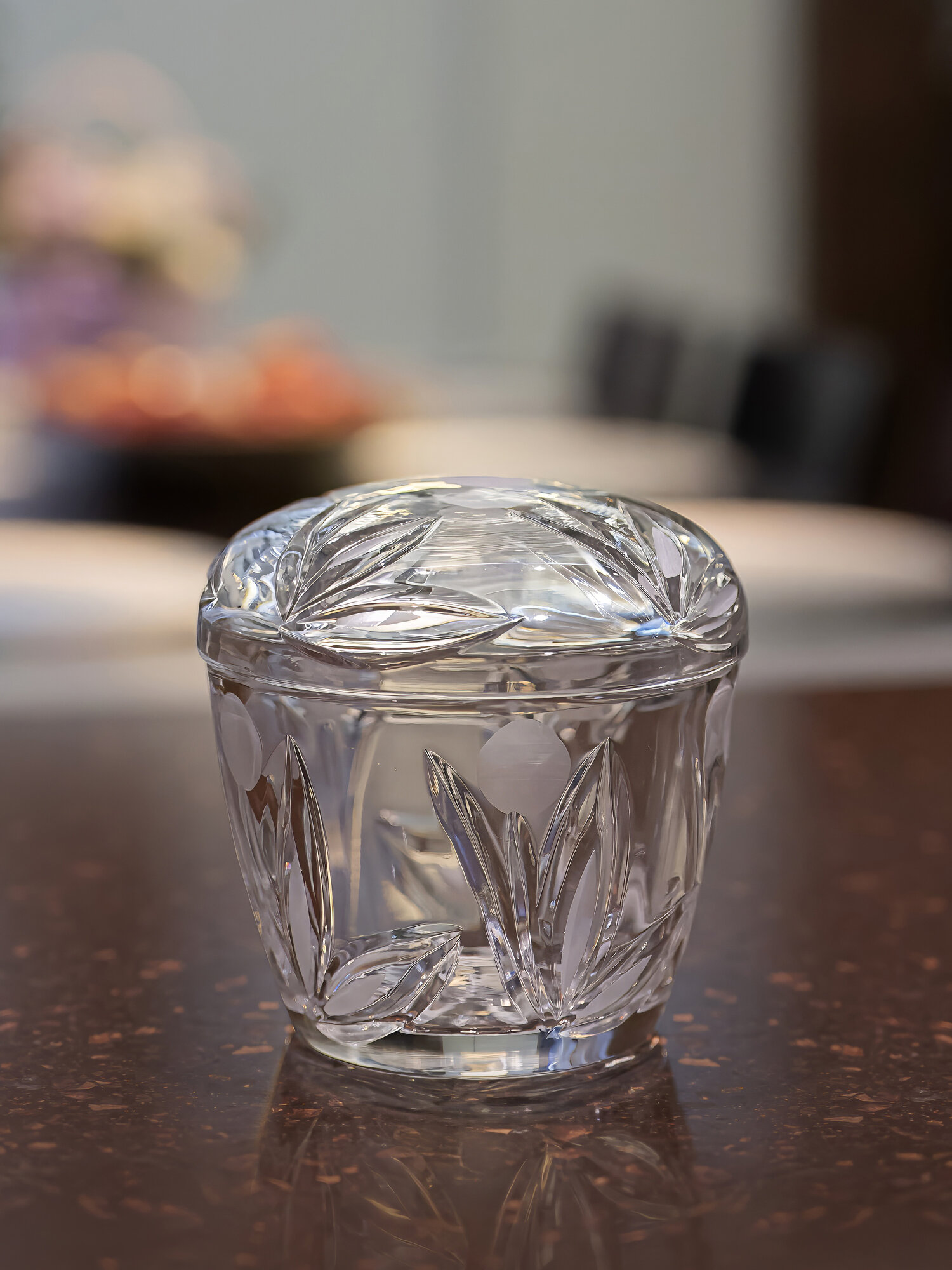 Хрустальная ваза для варенья меда, для подачи и сервировки стола, высота 8,5 см диаметр 7 см, Неман 900/91, 6647