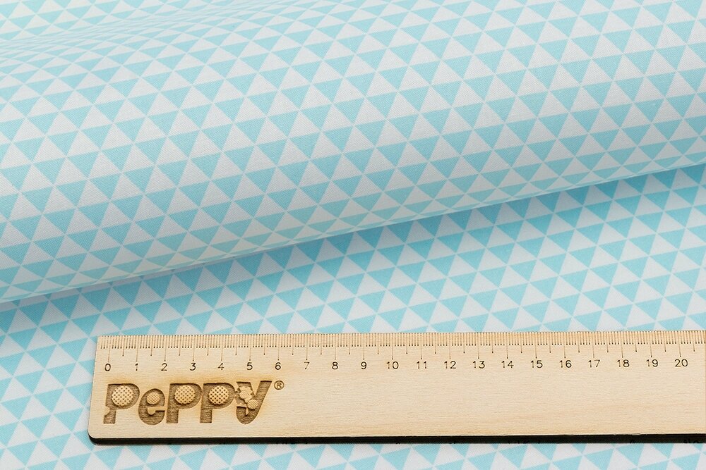 PEPPY бабушкин сундучок ткань для пэчворка 50x55 100% хлопок BS-44 треугольники голубые