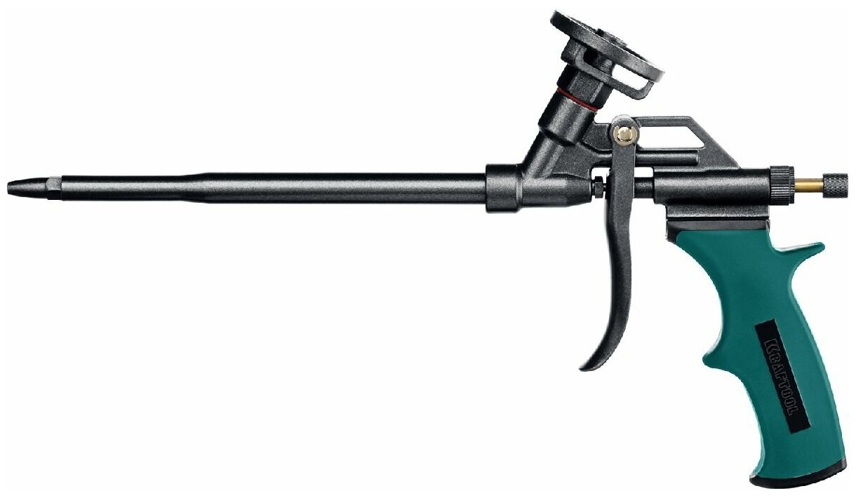Тефлоновый пистолет для монтажной пены KRAFTOOL Panther с тефлоновым покрытием металлическим корпусом и нержавеющими клапанами
