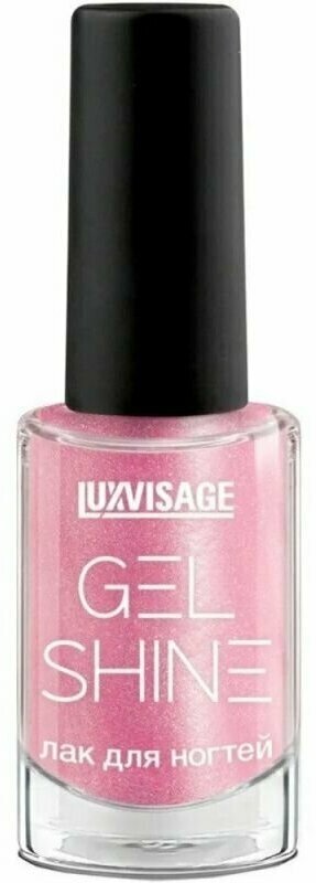 Лак для ногтей Luxvisage GEL SHINE тон 107 Розовый с серебристым шиммером