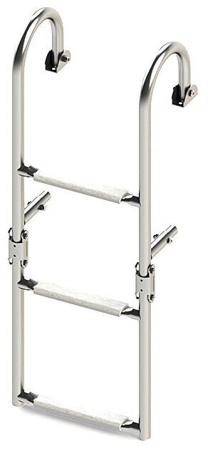 Трап Техномарин складной с вертикальным креплением, 3 ступени шириной 250 мм, серый