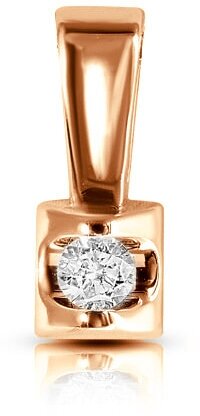 Подвеска, красное золото, 585 проба, бриллиант