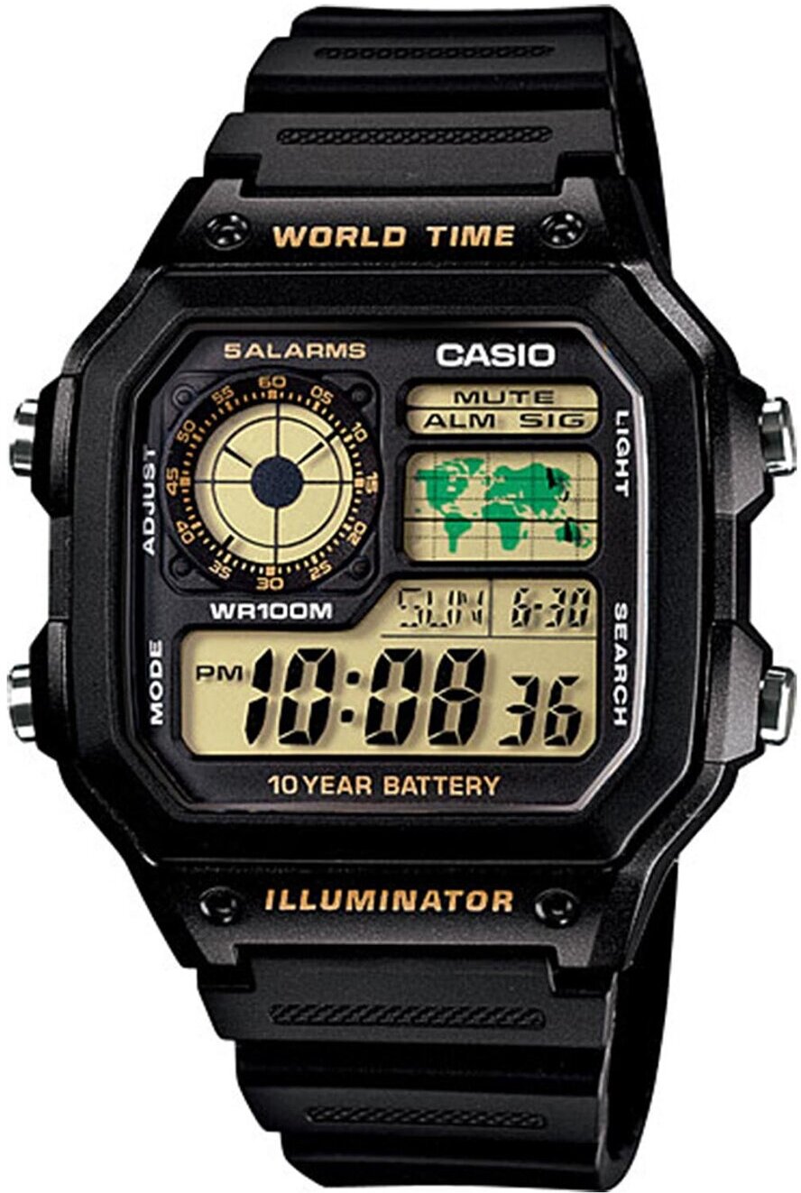 Наручные часы CASIO, золотой, черный, серый — фото 1