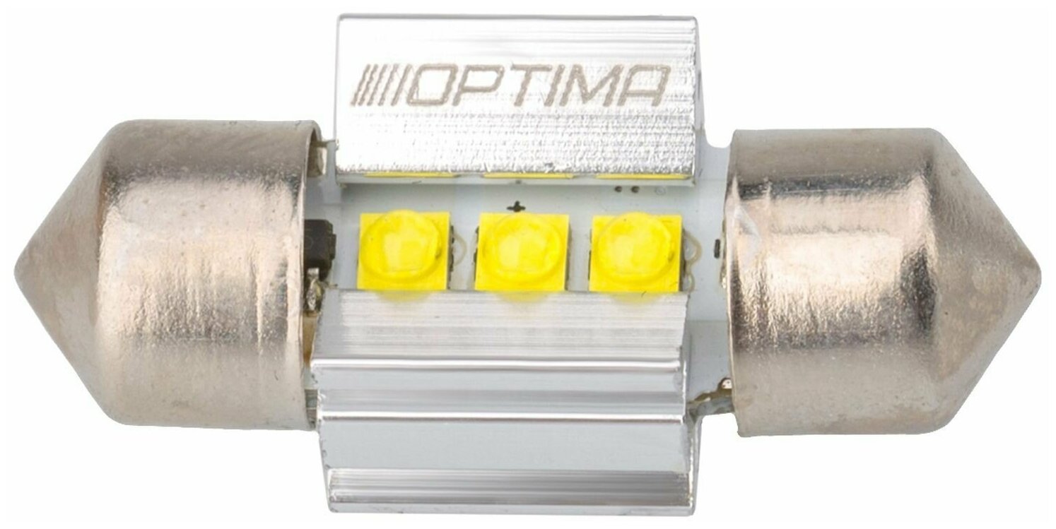 Светодиодные лампы Festoon 31mm Optima MINI-CREE, CAN, white, 2,15W, 12V, T10*31mm (SV 7-8), комплект - 2 лампы