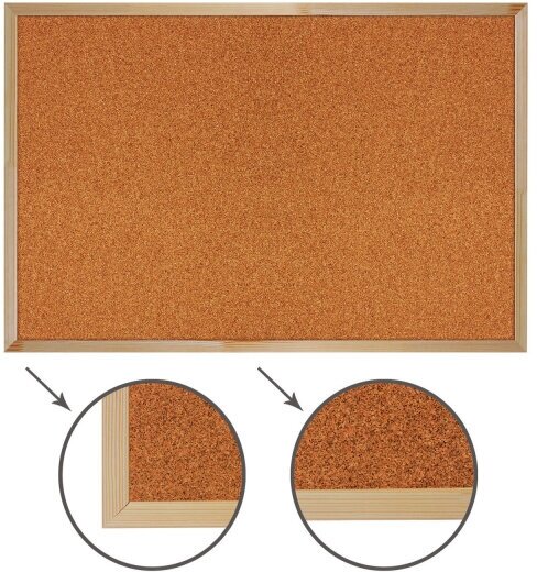 Доска пробковая BRAUBERG BRAUBERG, 90х120 см, деревянная рамка, 236861