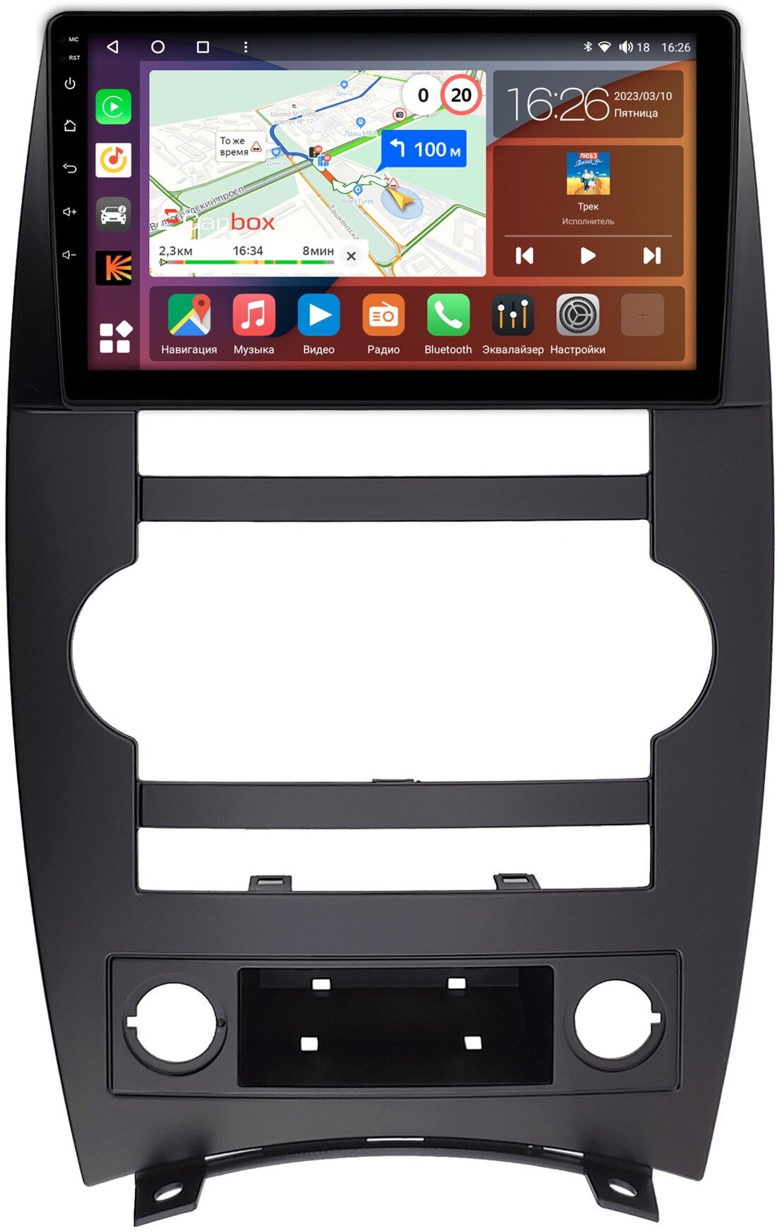 Штатная магнитола Canbox H-Line 4197-9-1195 для Jeep Commander 2008-2010 на Android 10 (4G-SIM, 8/128, DSP, QLed)