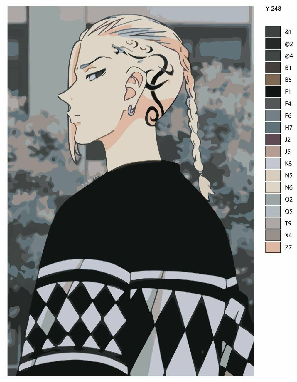 Картина по номерам Y-248 "Аниме токийские мстители. Кен Рюгуджи" 40х60